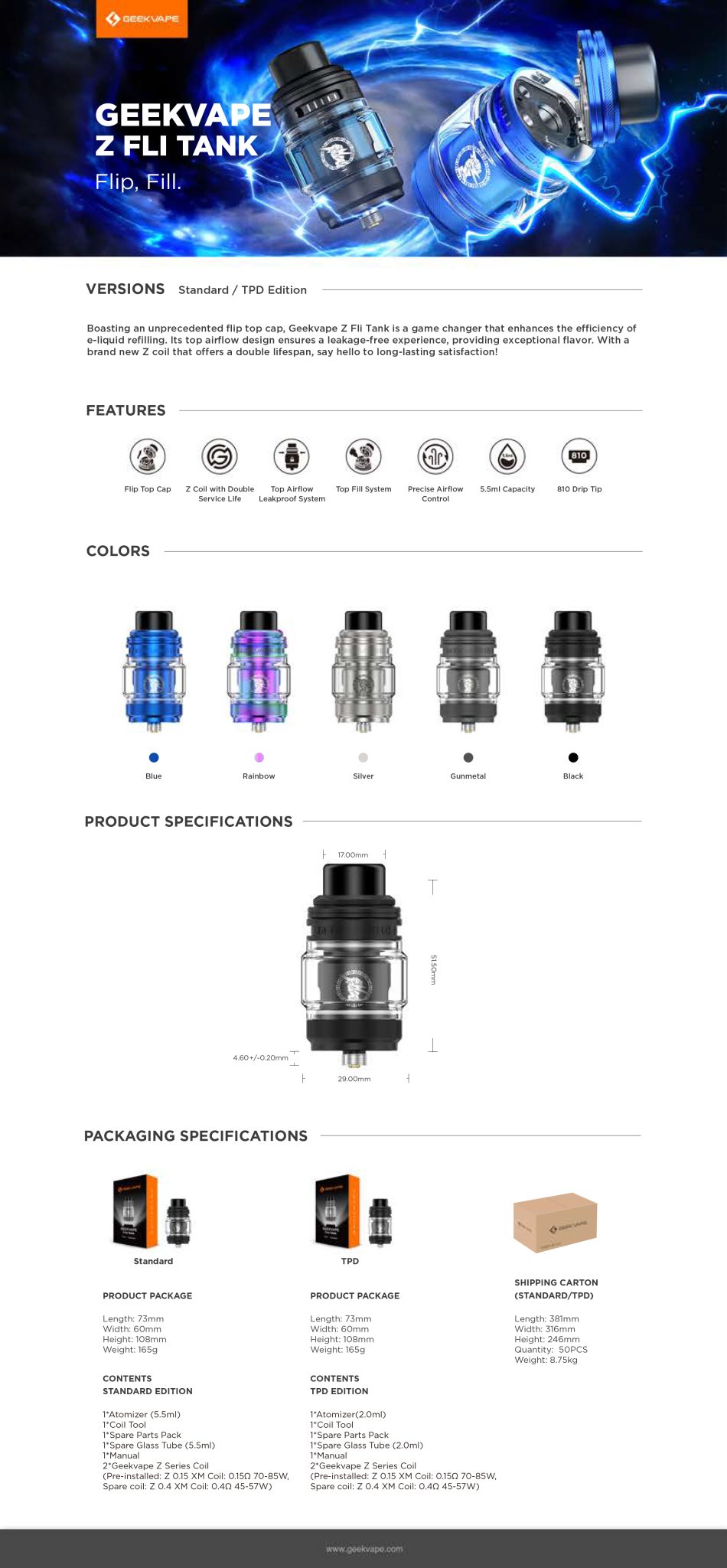 Geekvape Z FLi Tank 5.5ml – Mistervape
